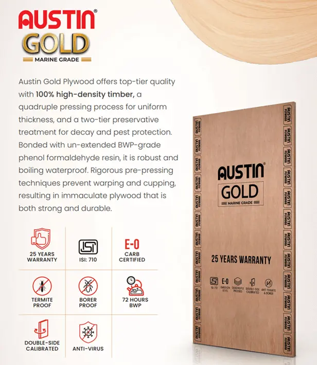 Austin Gold 710 Plywood- 19mm (30yrs Warranty) | GHARABANAO.COM