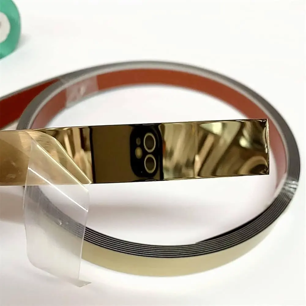 Delica SS PVD Self Adhesive Strip 5mtr- 10mm Gold Color | GHARABANAO.COM